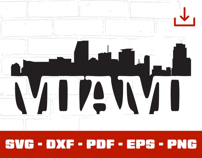 Miami Svg, Miami Skyline Svg, Miami Cityscape Svg, Miami Buildings Svg ...
