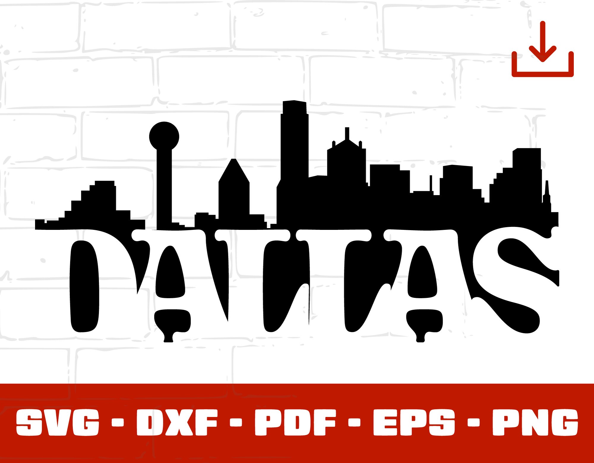 Dallas Svg, Dallas Skyline Svg, Dallas Cityscape Svg, Dallas Buildings ...