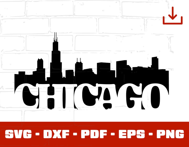 Chicago Svg, Chicago Skyline Svg, Chicago Cityscape Svg, Chicago ...