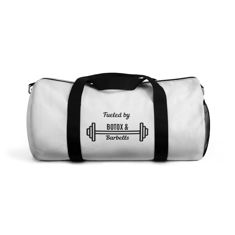 Fitness Duffel Bag - Fueled by Botox & Barbells, Gym Bag for Active ...