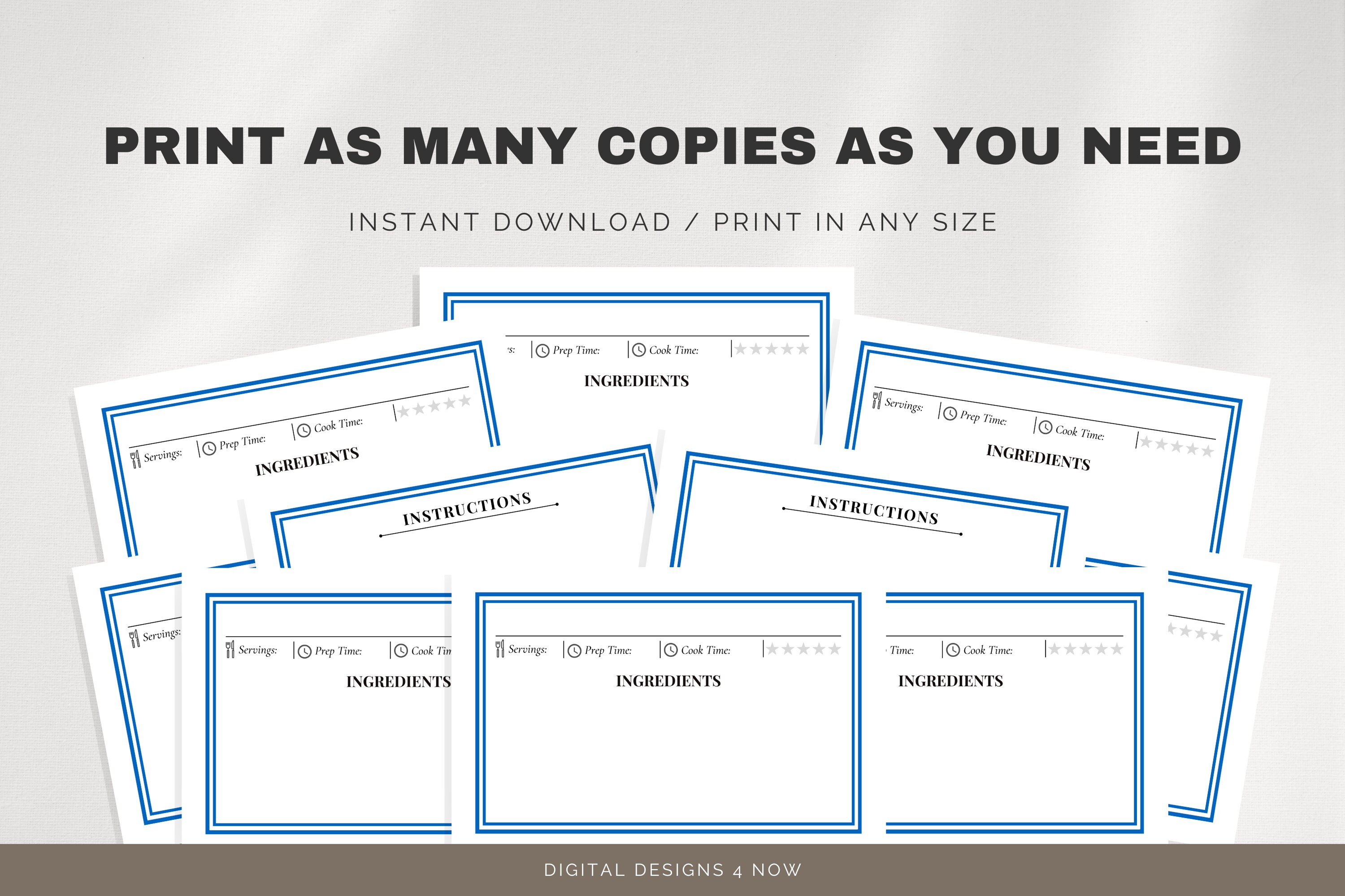 Scotland Recipe Card Template, Minimalist Recipe Printable, DIY Recipe ...