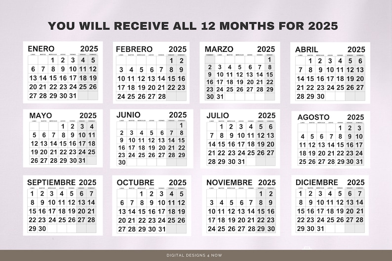 Calendarios 2025 Y 2026 En Español Printable 2025 & 2026 Spanish ...
