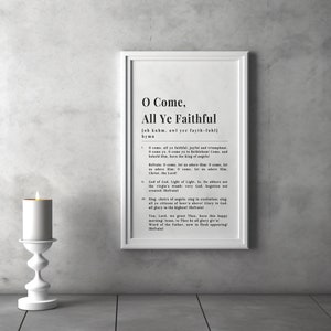 Classic Hymn Definition Printable - 'O Come All Ye Faithful ...