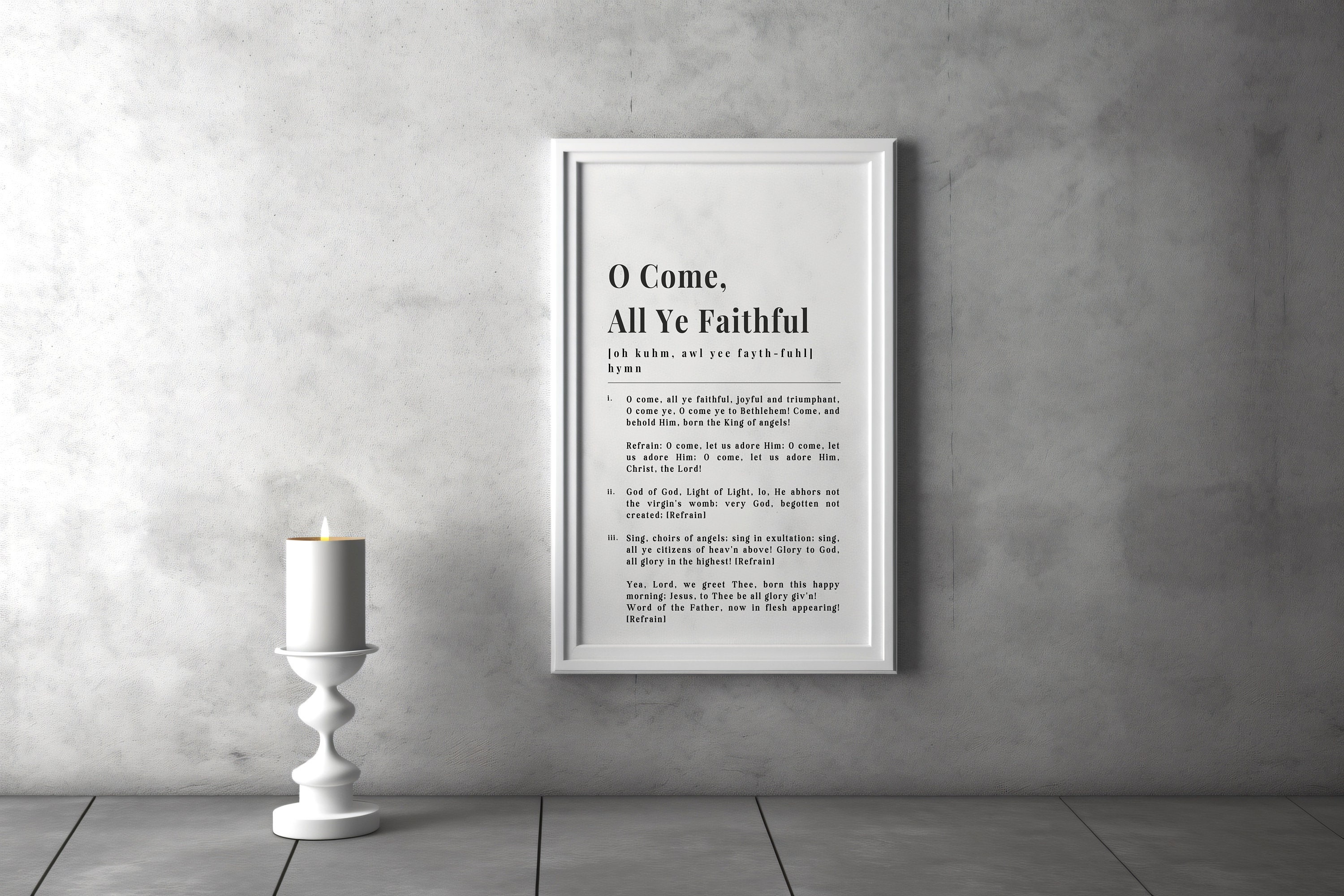 Classic Hymn Definition Printable 'O Come All Ye - Etsy