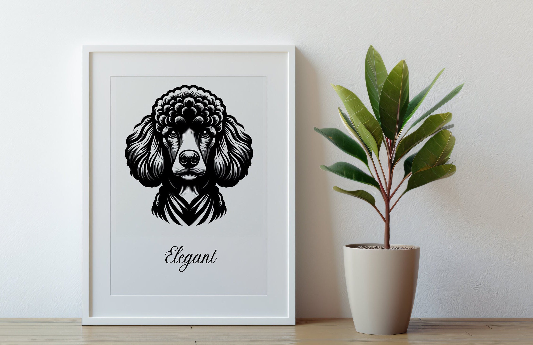 Poodle Portrait Printable Printable Dog Art Poodle Doodle Poster Dog ...