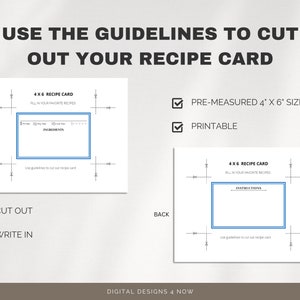 Scotland Recipe Card Template, Minimalist Recipe Printable, DIY Recipe ...