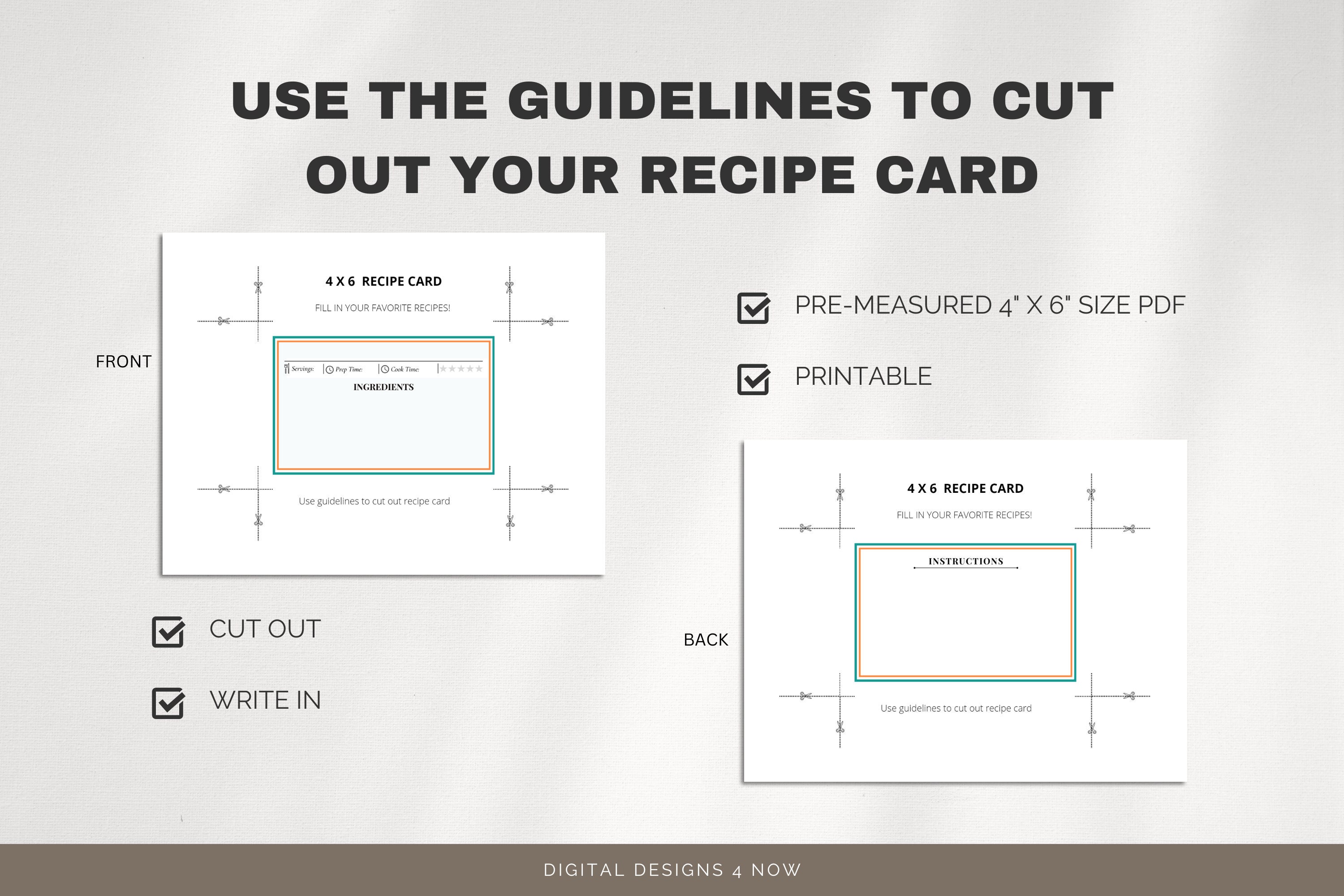 Ireland Recipe Card Template Minimalist Recipe Printable DIY - Etsy