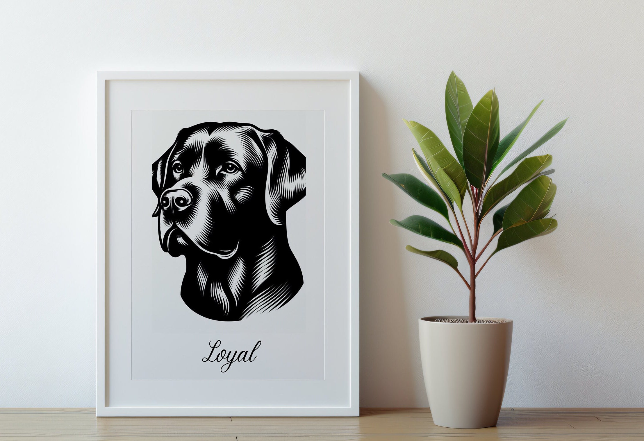 Labrador Retriever Portrait Printable Instant Download Black & White ...