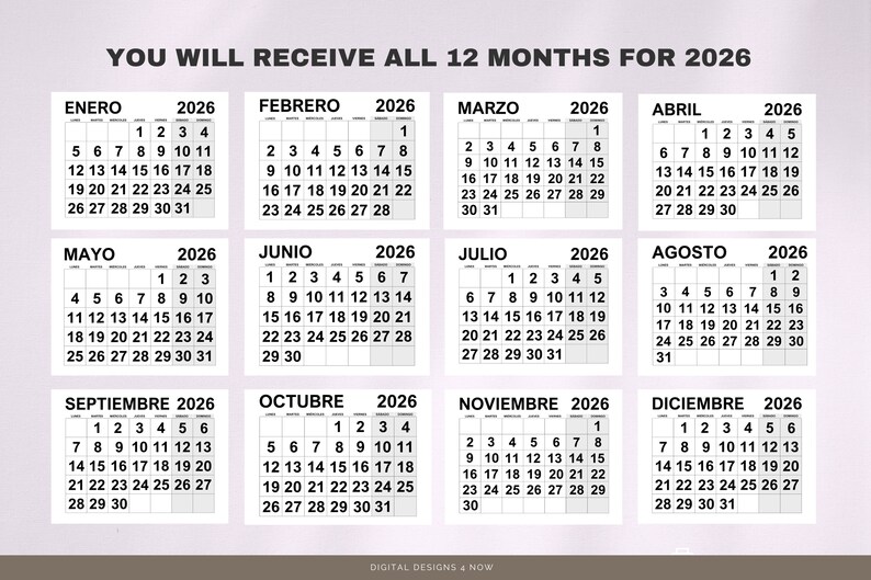 Calendarios 2025 Y 2026 En Español | Printable 2025 & 2026 Spanish ...