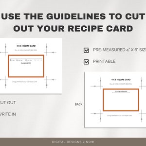 Spain Recipe Card Template, Minimalist Recipe Printable, DIY Recipe ...