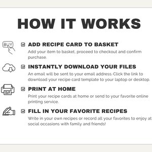 England Recipe Card Template, Minimalist Recipe Printable, DIY Recipe ...