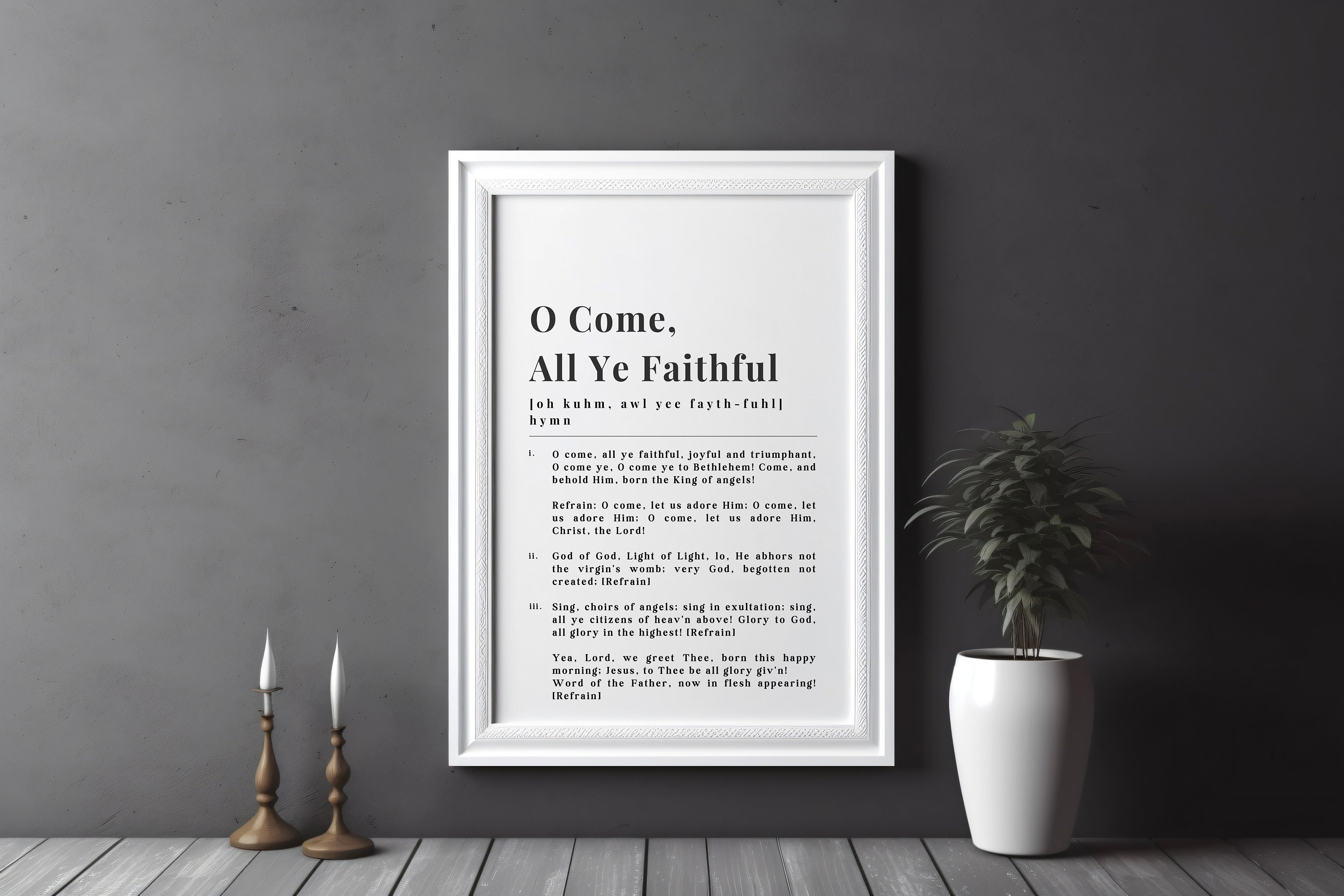 Classic Hymn Definition Printable 'O Come All Ye - Etsy