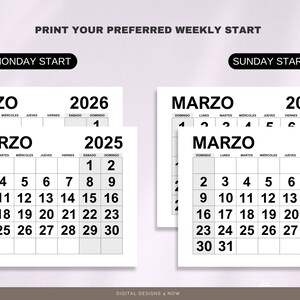 Calendarios 2025 Y 2026 En Español Printable 2025 & 2026 Spanish ...