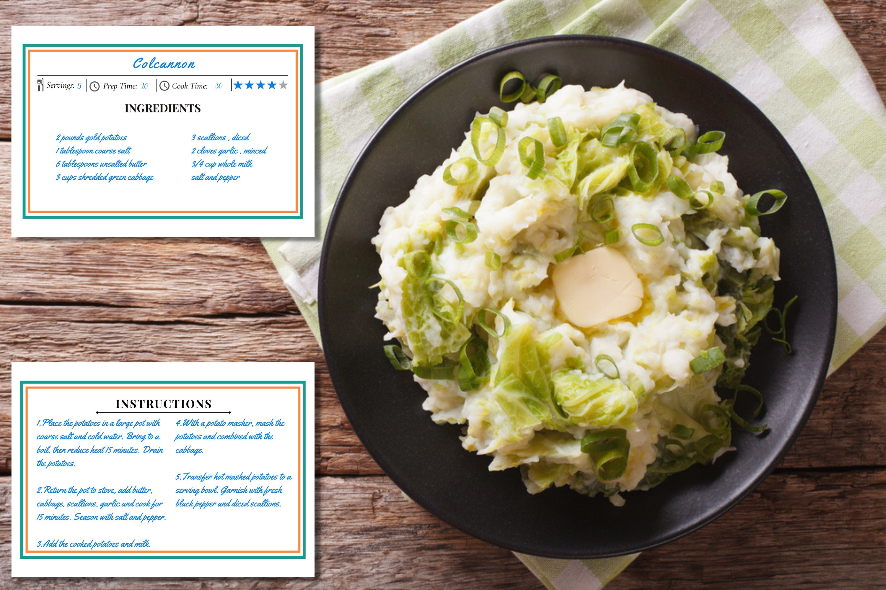 Ireland Recipe Card Template Minimalist Recipe Printable DIY - Etsy