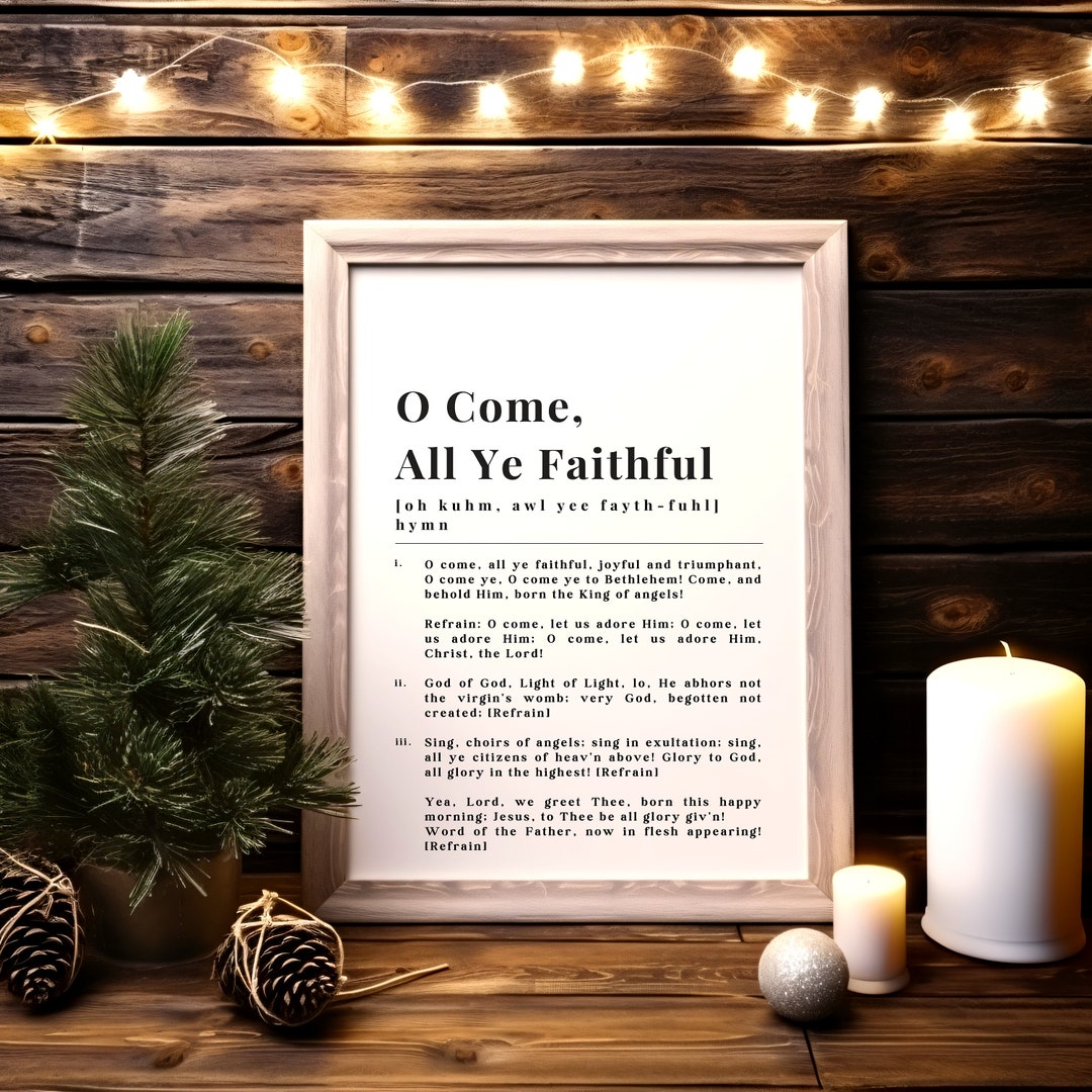 Classic Hymn Definition Printable 'O Come All Ye - Etsy