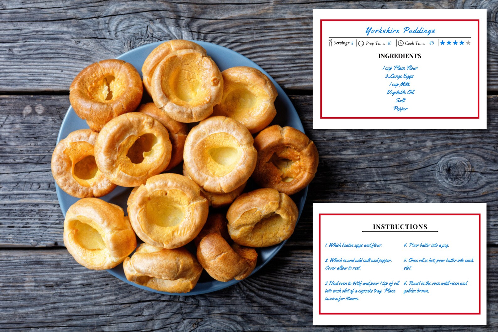 England Recipe Card Template, Minimalist Recipe Printable, DIY Recipe ...