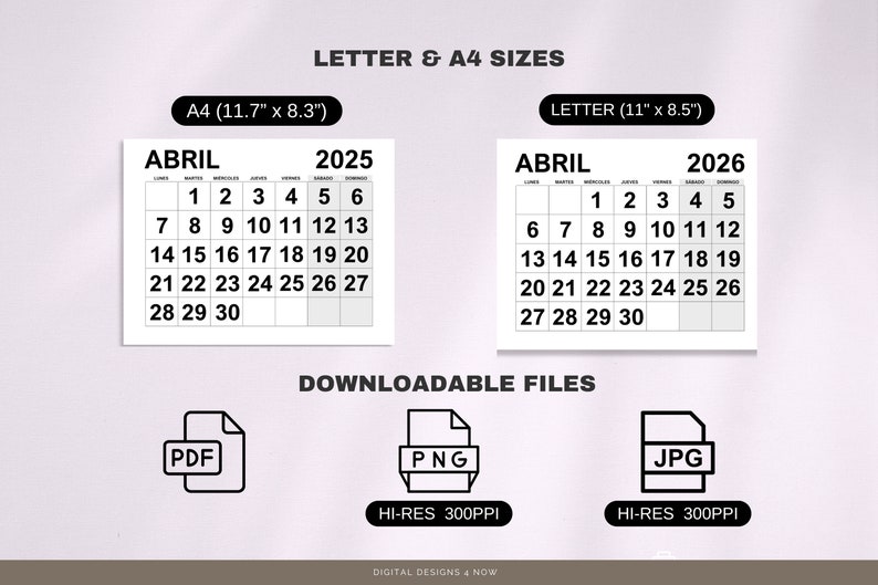 Calendarios 2025 Y 2026 En Español Printable 2025 & 2026 Spanish ...