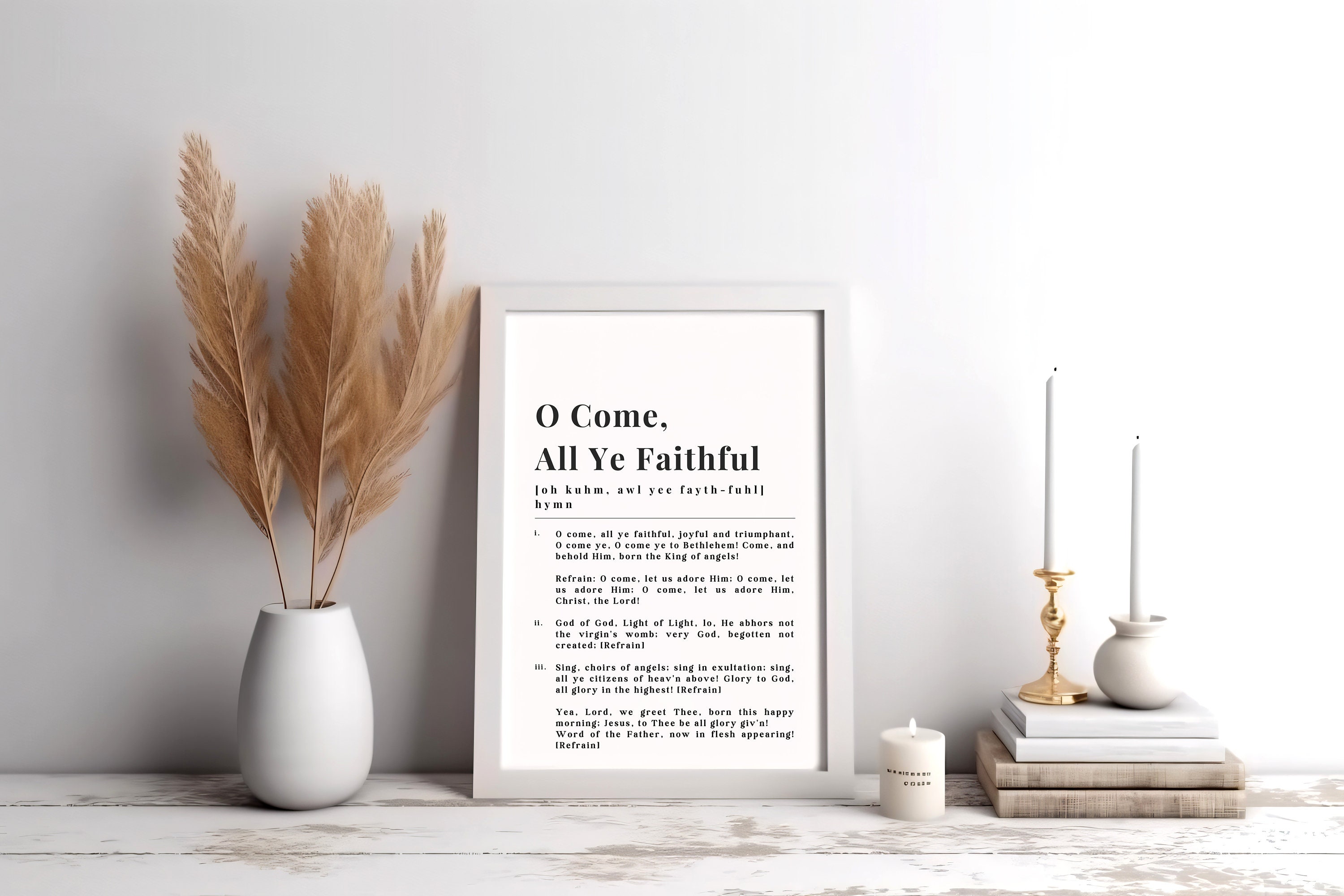 Classic Hymn Definition Printable 'O Come All Ye - Etsy