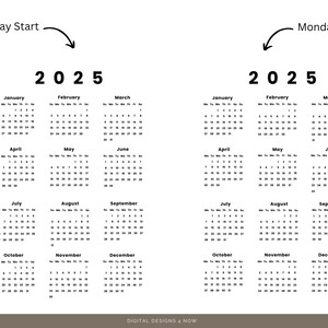 Digital Calendar 2025 PNG | Calendar Design With Transparent Background ...