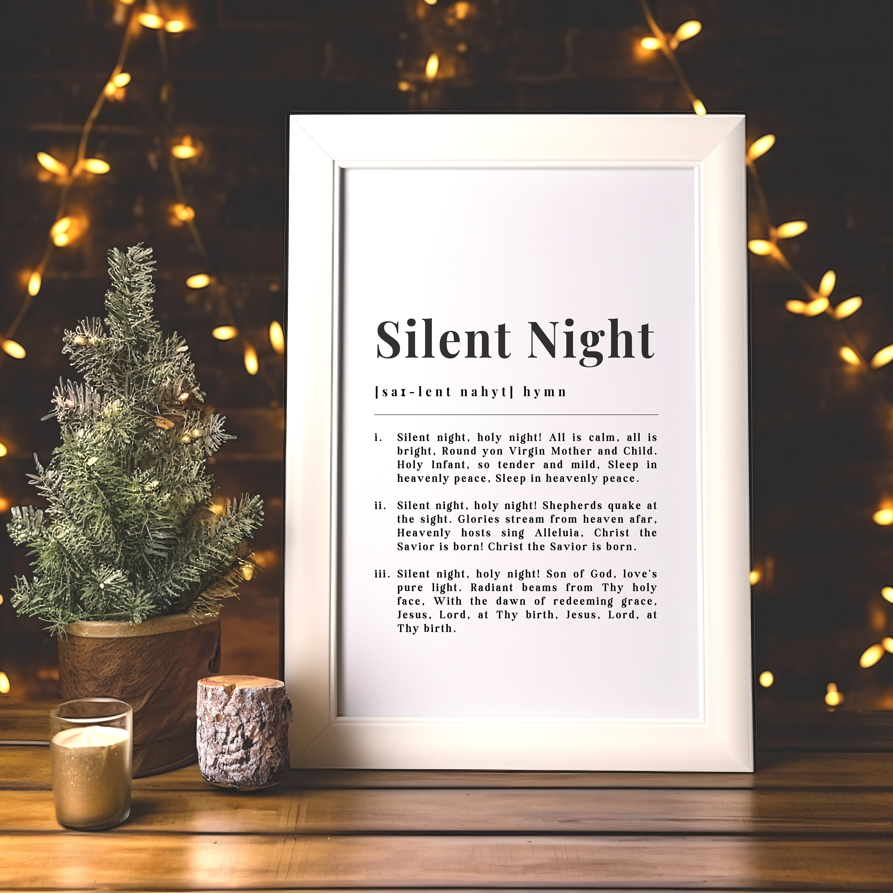 Classic Hymn Printable 'silent Night' Christmas - Etsy