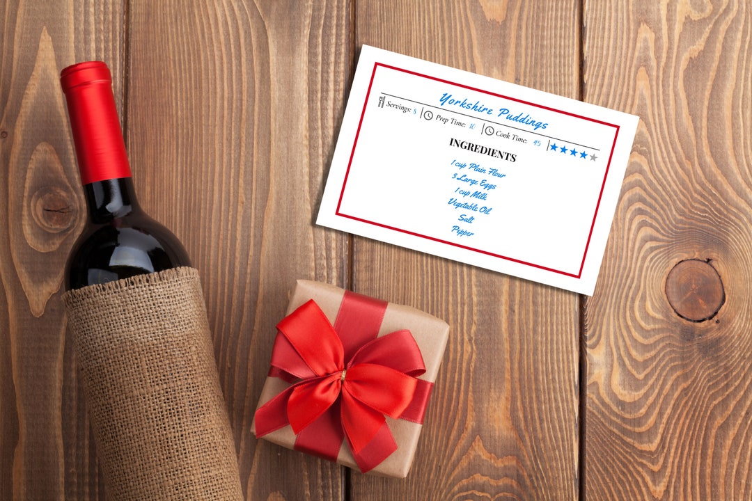 England Recipe Card Template, Minimalist Recipe Printable, DIY Recipe ...