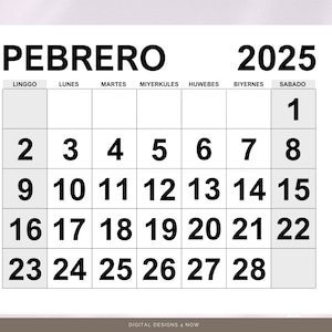 Tagalog 2025 Kalendaryo PDF | Printable 2025 Filipino Calendar | Monday ...