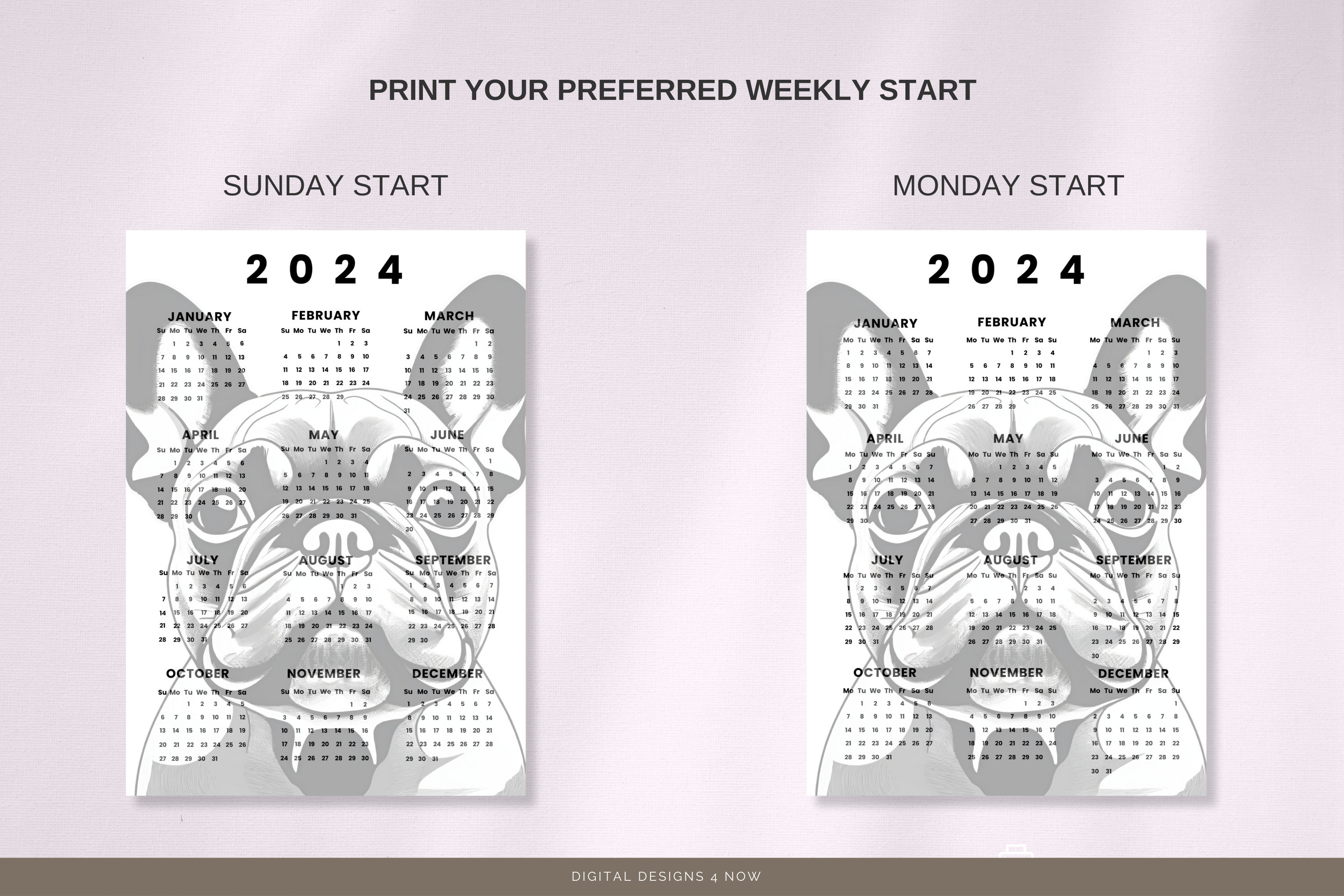 2024 French Bulldog Calendar Dog Calendar for 2024 - Etsy