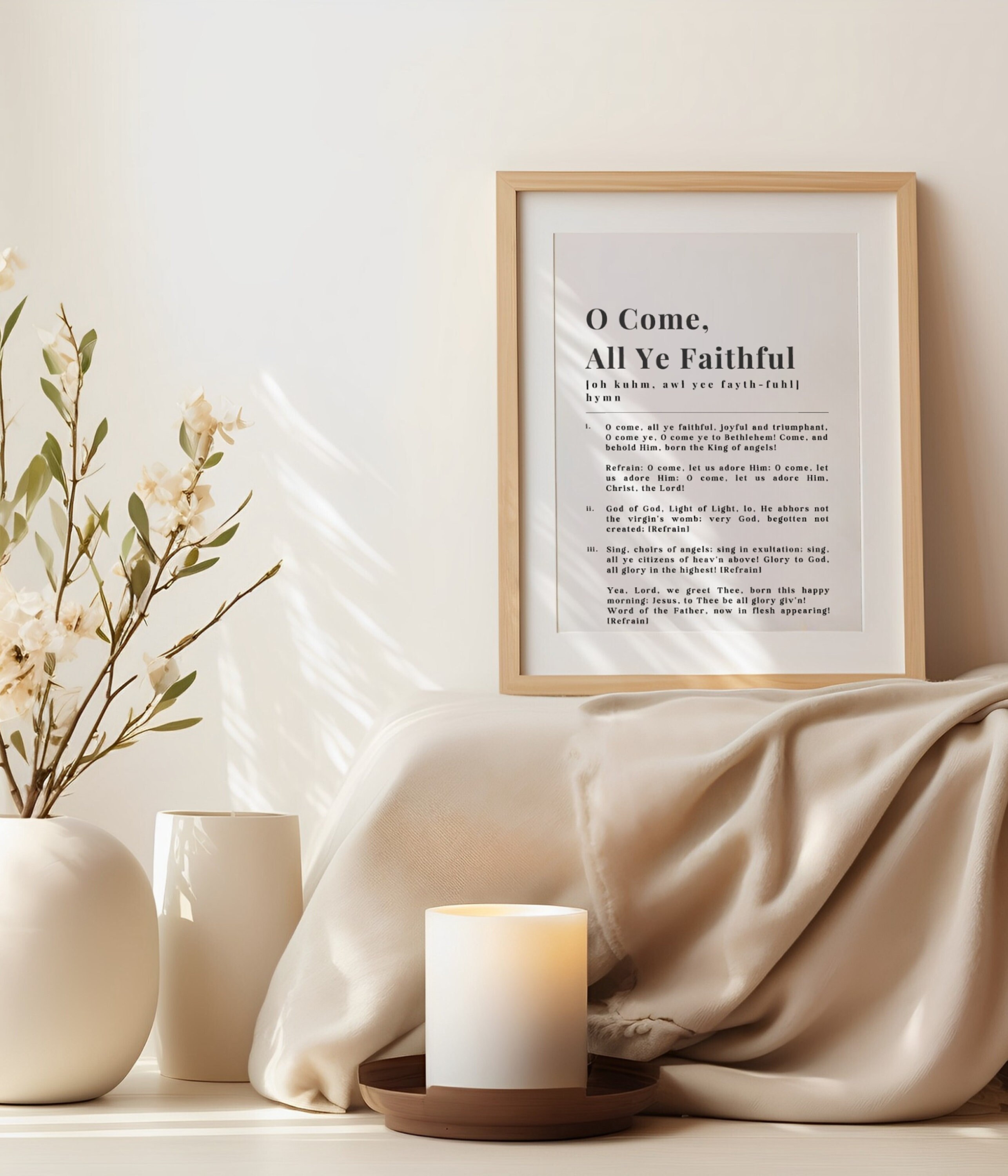Classic Hymn Definition Printable 'O Come All Ye - Etsy
