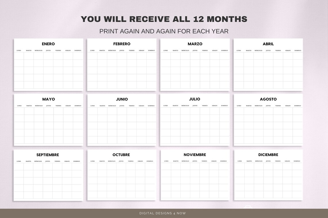 Calendario Perpetuo Español Spanish Perpetual Calendar Calendario Sin ...