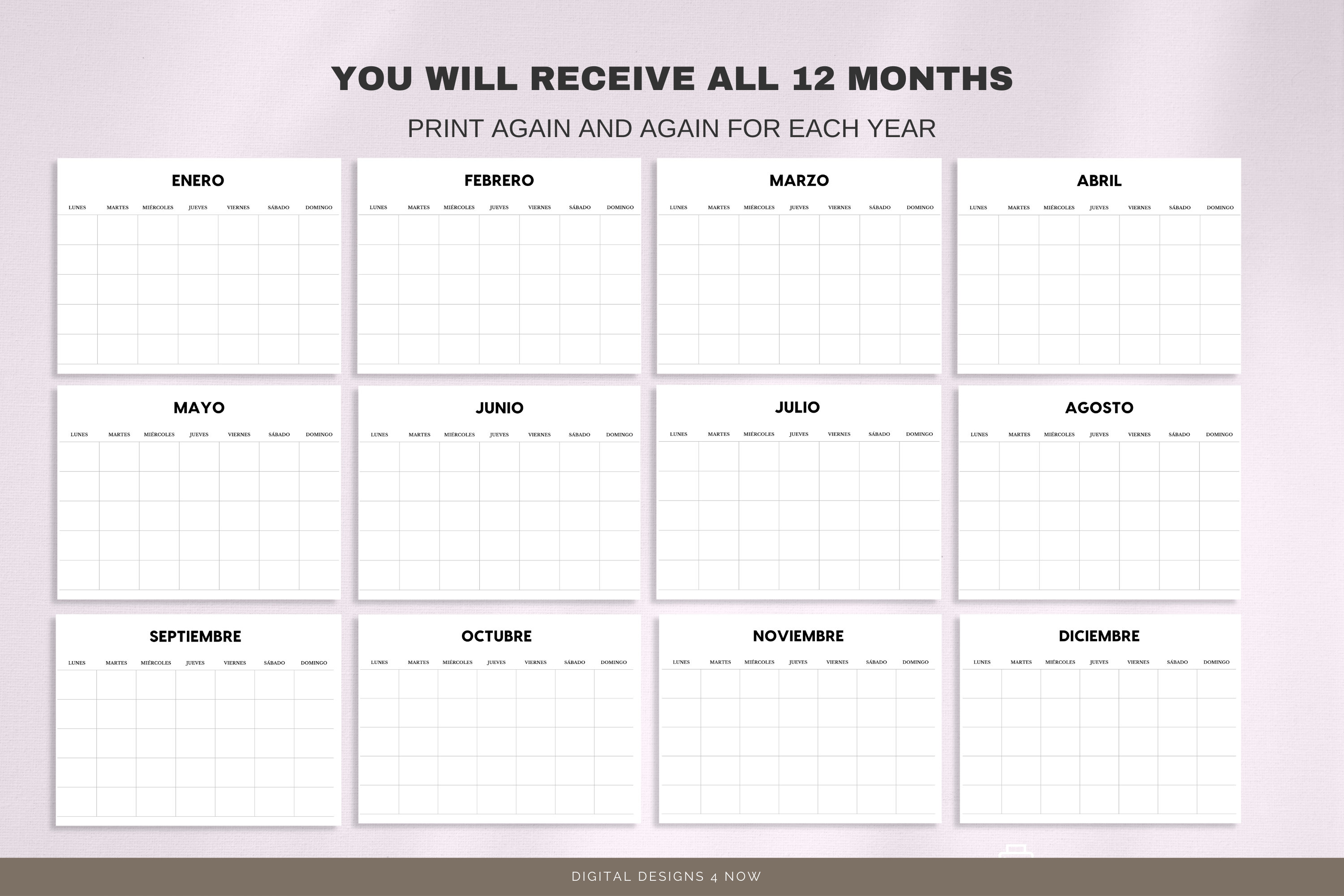 Calendario Perpetuo Español | Spanish Perpetual Calendar | Calendario ...