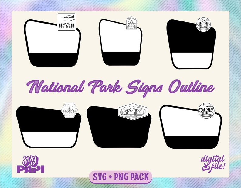 Customizable National Park Sign, National Parks Sign Outlines, National ...