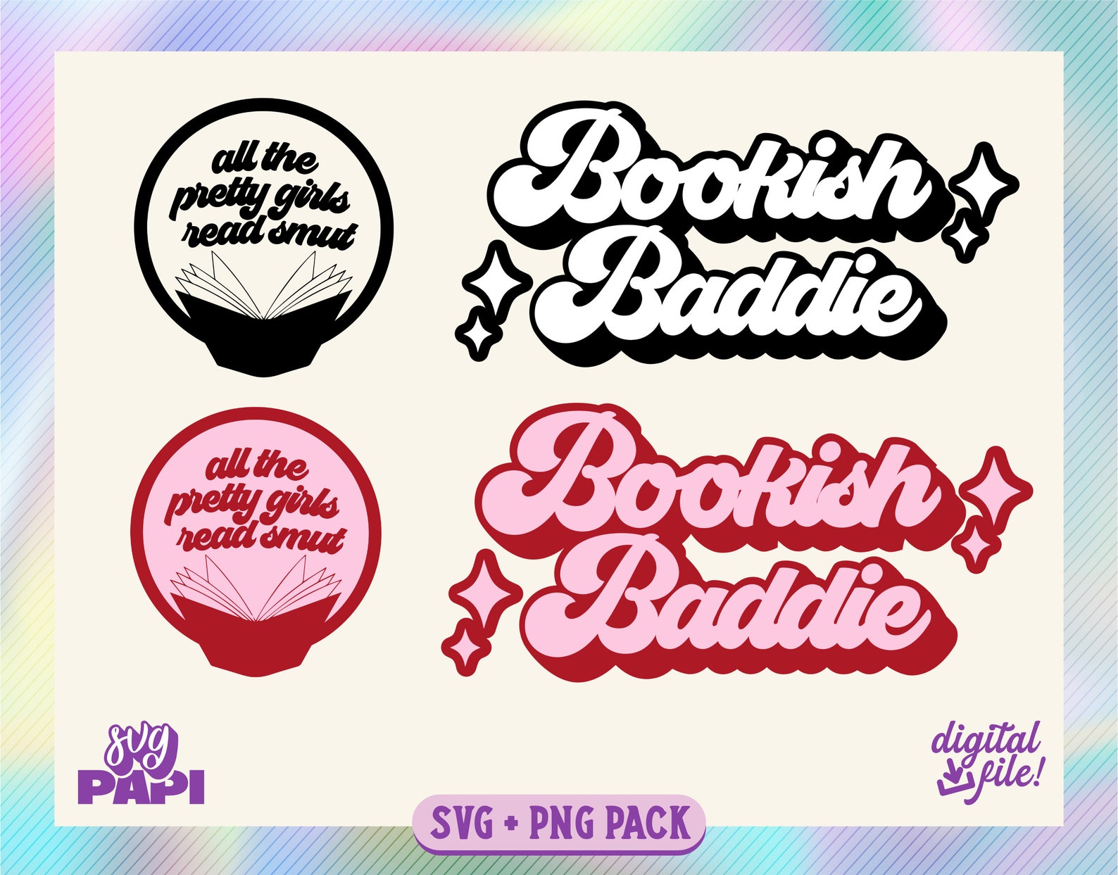 Bookish Baddie SVG PNG, Bookworm, Book Lover, Bookish PNG Design for ...
