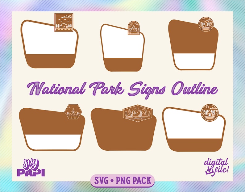 Customizable National Park Sign, National Parks Sign Outlines, National ...