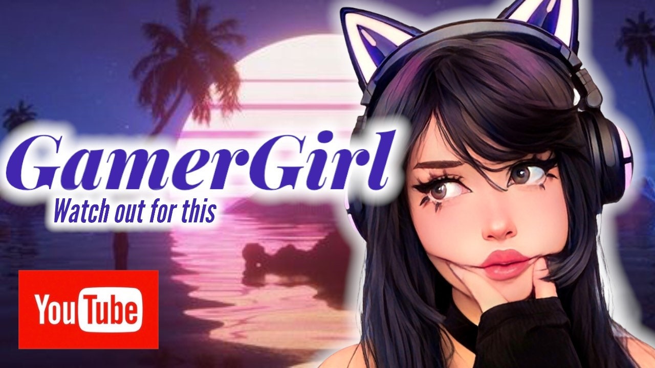 Youtube Digital Art Gamer Girl Cartoon Design Banner Custom - Etsy ...