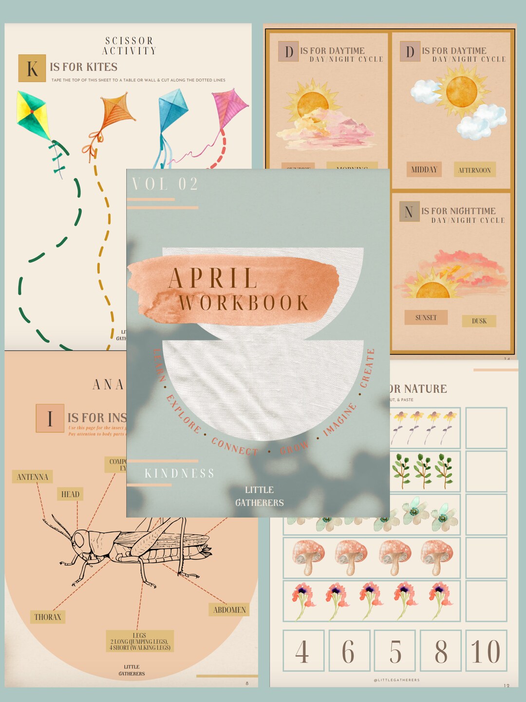 April Preschool Early School Curriculum Workbook - Etsy