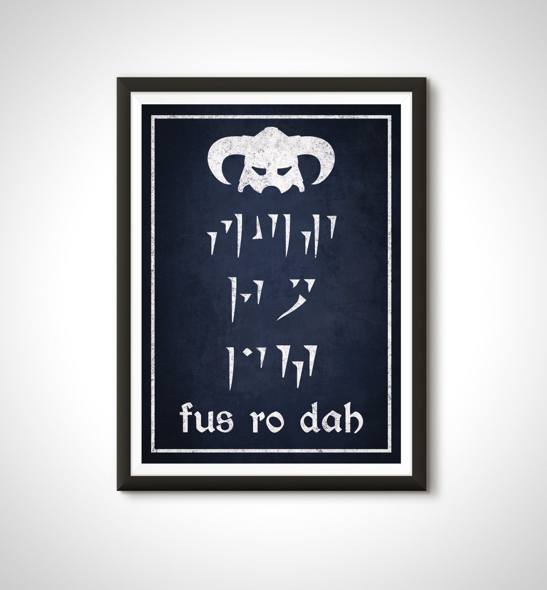 Elder Scrolls Skyrim Game Poster Dragonborn Dragon Shout Fus Ro Dah ...