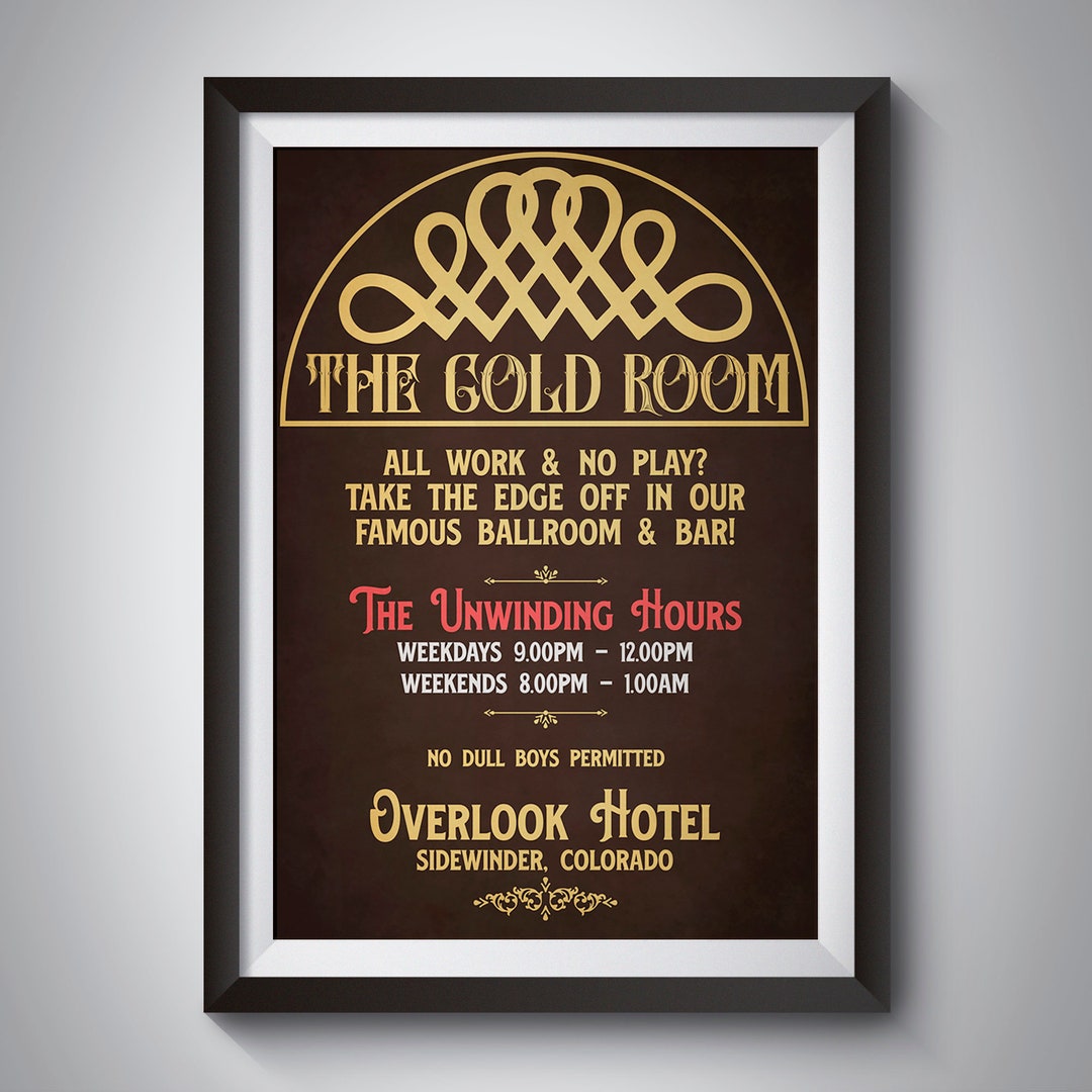 Overlook Hotel Bar Sign the Gold Room the Shining Movie Poster - Etsy UK