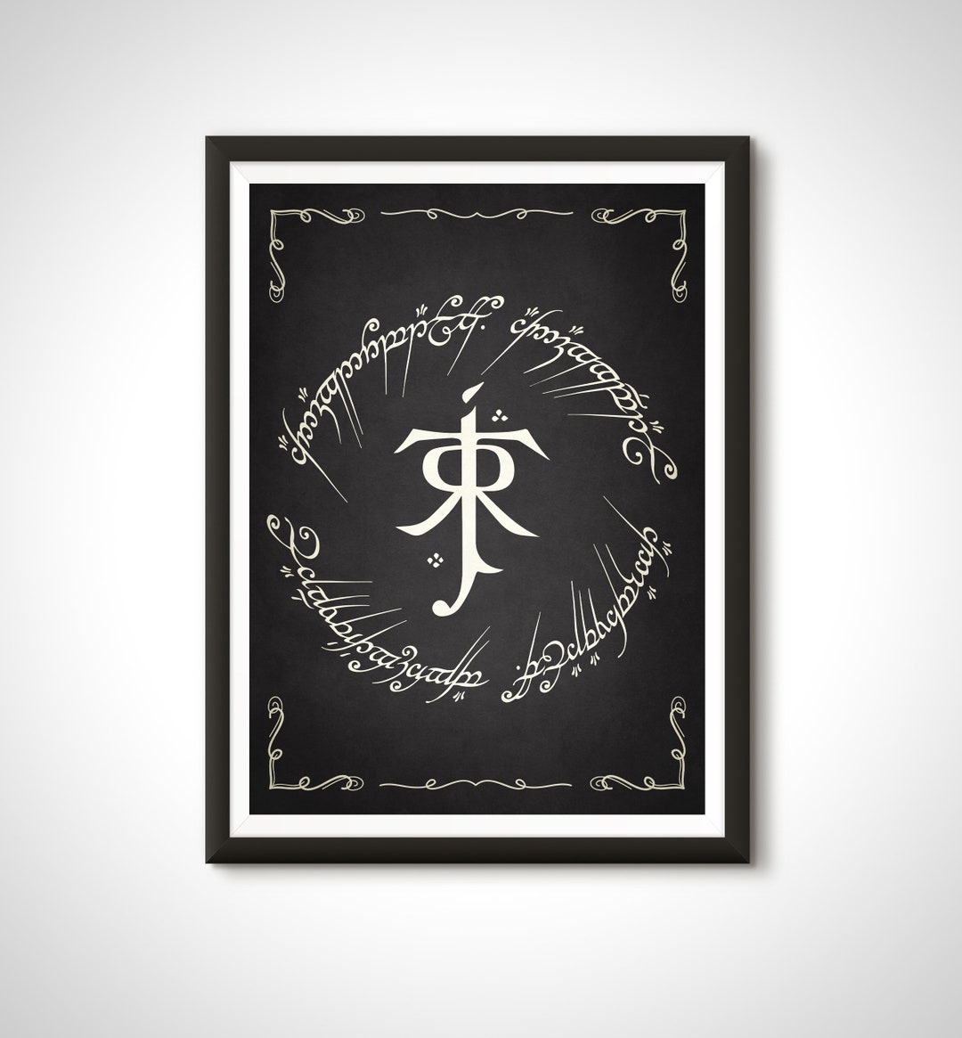 Lord of the Rings Movie Poster: Tolkien One Ring Banner Retro Ad Wall ...