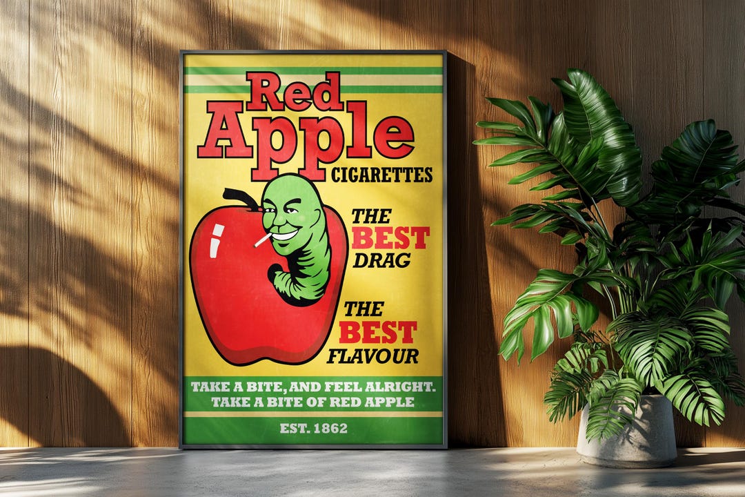 Quentin Tarantino Movie Poster: Red Apple Cigarettes Retro Ad Home ...