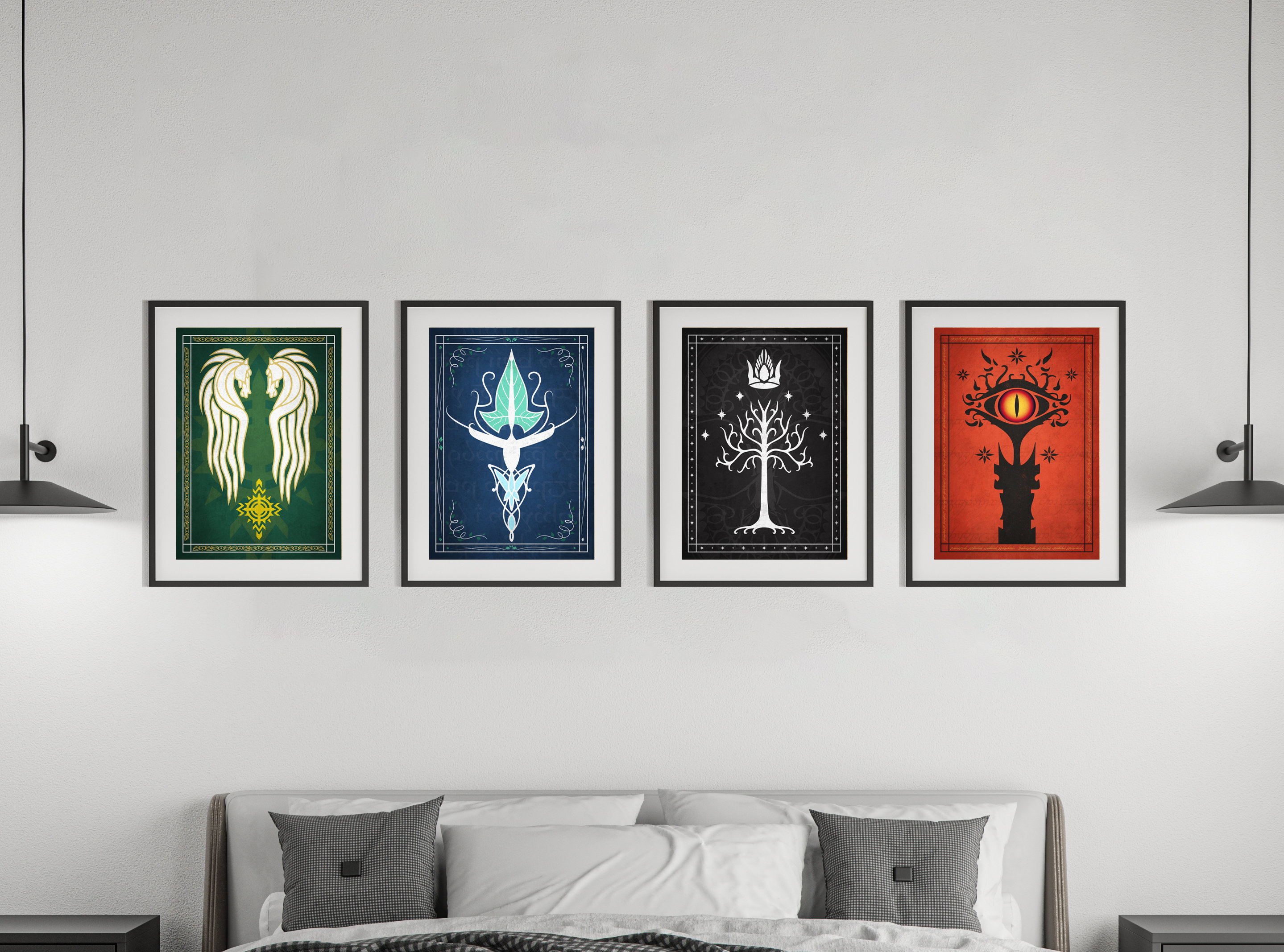 Middle Earth Banner Gondor Movie Poster Lord of the Rings Flag - Etsy