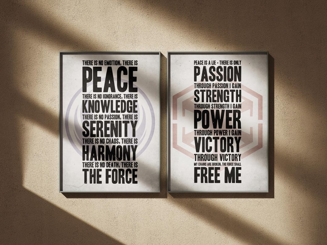Star Wars Movie Poster Jedi Sith Code Print Collection - Home Decor ...