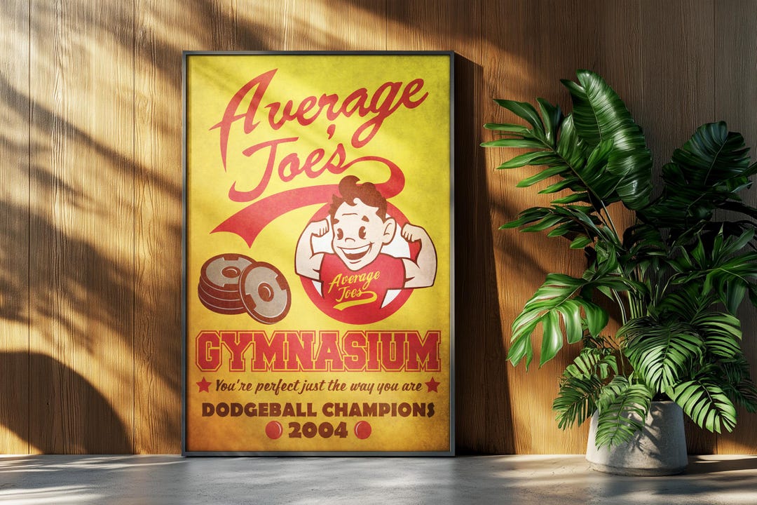 Dodgeball Movie Poster: Average Joe's Fitness Retro Ad Wall Art Print ...