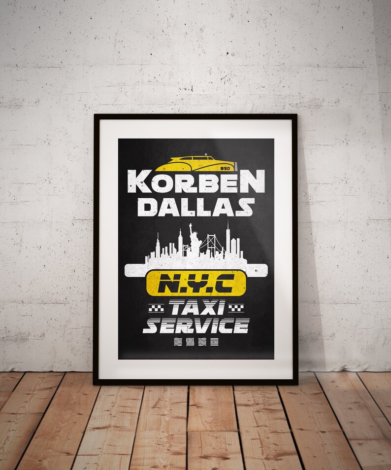 Fifth Element Movie Poster Korben Dallas Taxi Print Home - Etsy