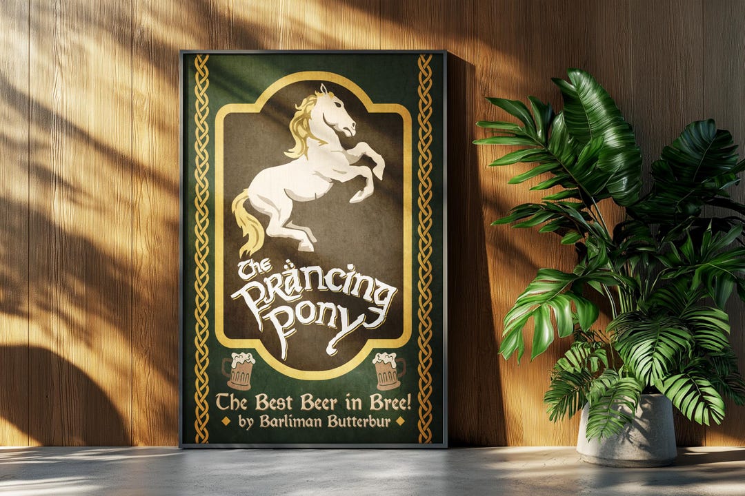 Lord of the Rings Movie Poster: Prancing Pony Retro Kitchen Bar Sign ...