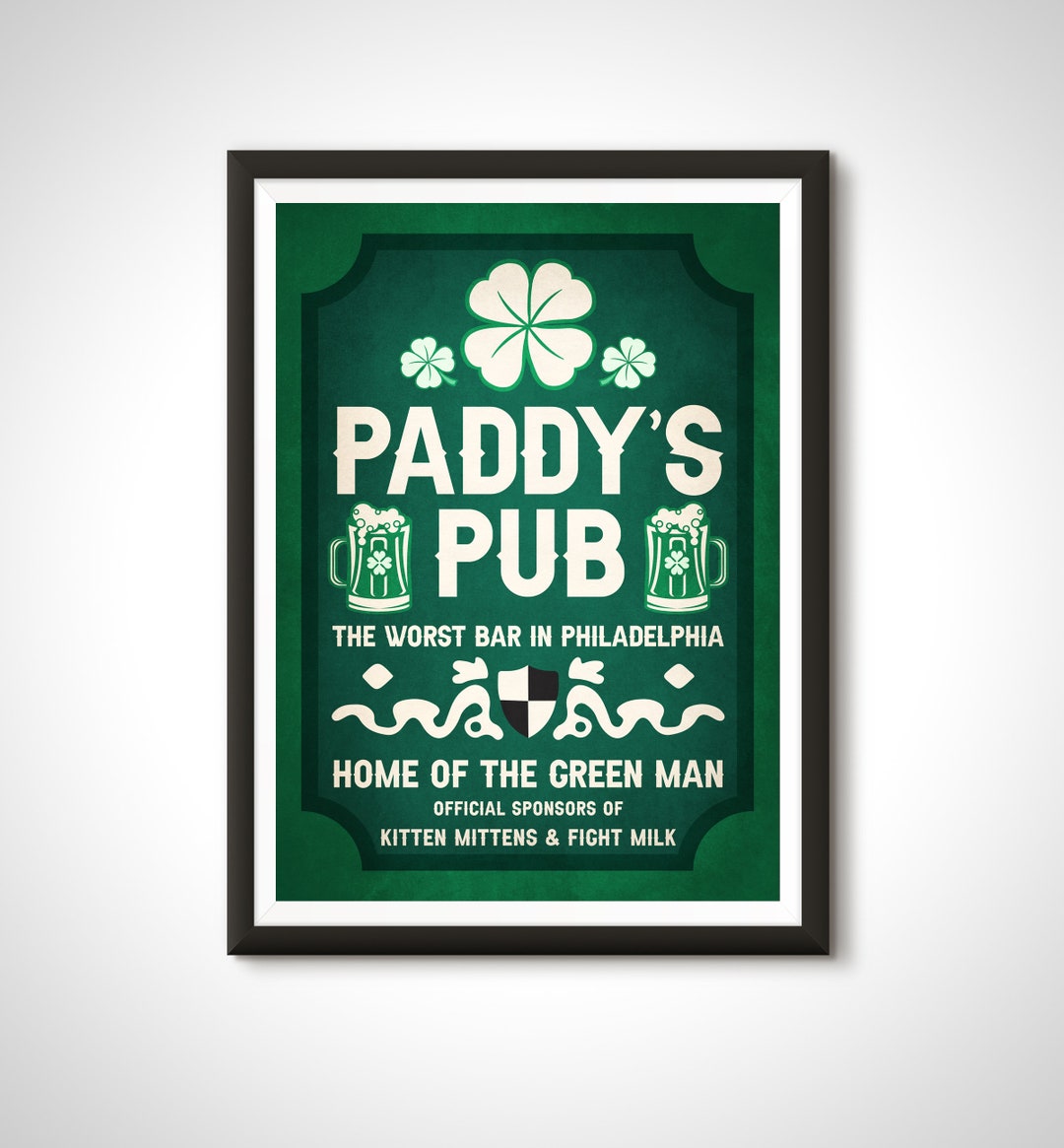 Always Sunny Bar Sign Movie Poster: Paddy's Pub Retro Ad Wall Art Print ...