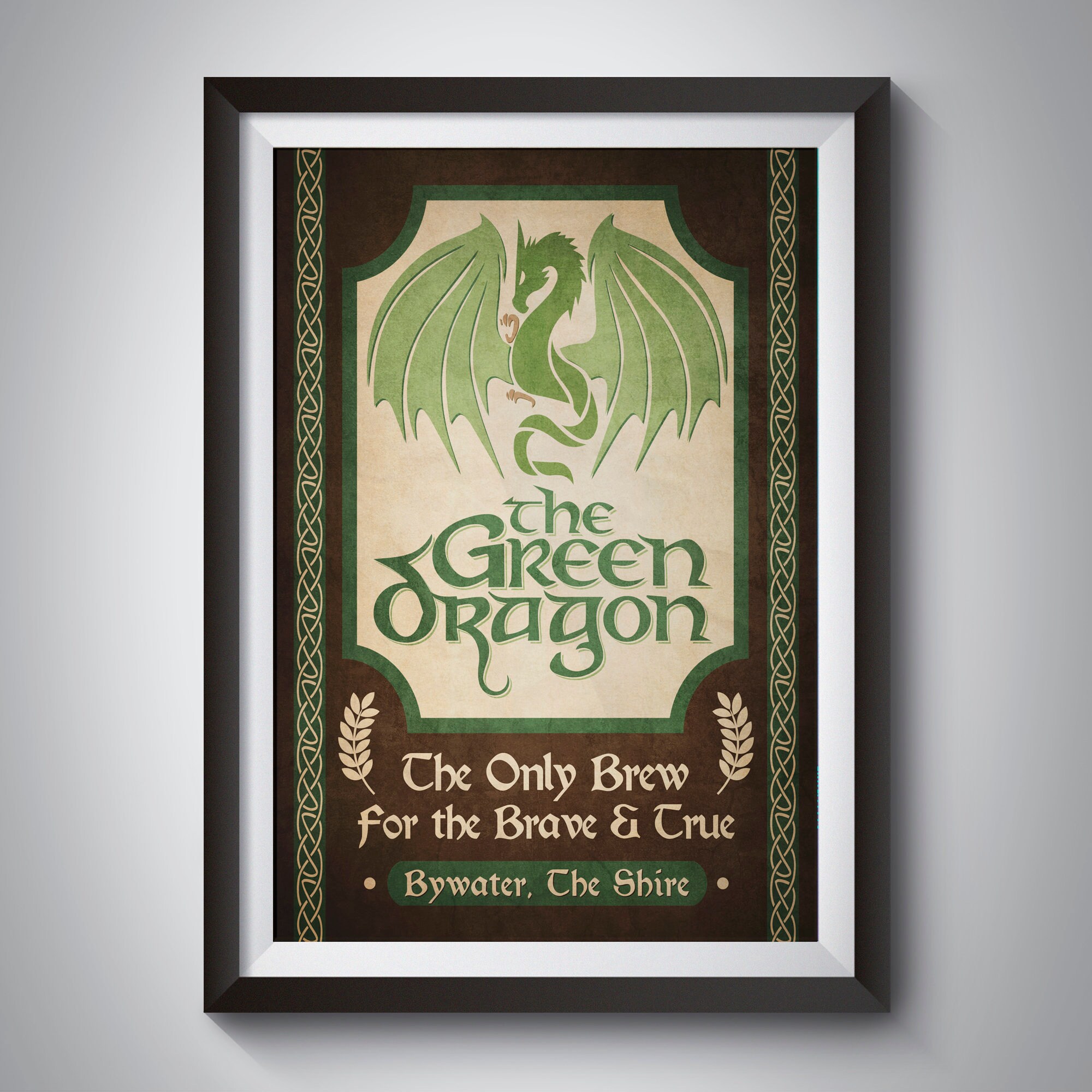 Green Dragon Bar Sign Lord of the Rings Movie Poster Print - Etsy