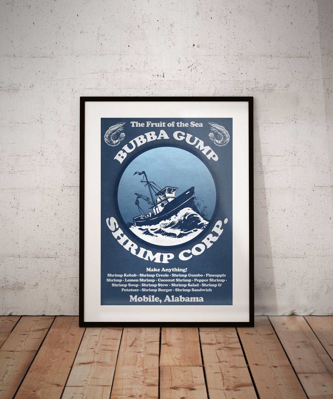 Forrest Gump Movie Poster Bubba Gump Shrimp Print Home Decor - Etsy