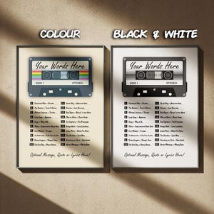Custom Poster: Personalized Mixtape Cassette Tape Wall Art Home Decor ...