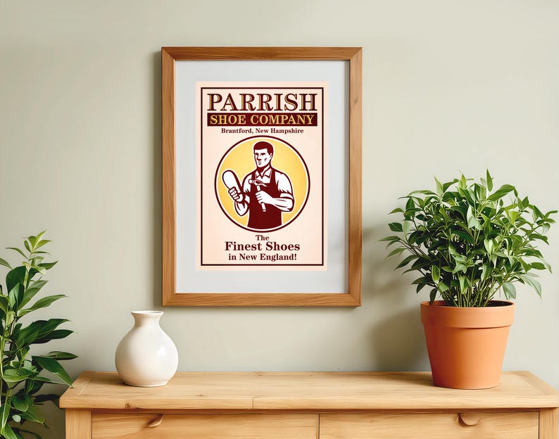 Jumanji Movie Poster: Parrish Shoe Company Robin Williams Retro Ad Home ...