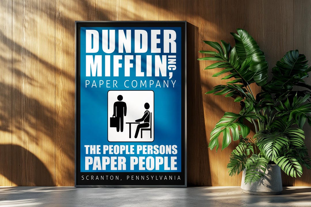The Office TV Movie Poster: Dunder Mifflin Michael Scott Retro Ad Home ...